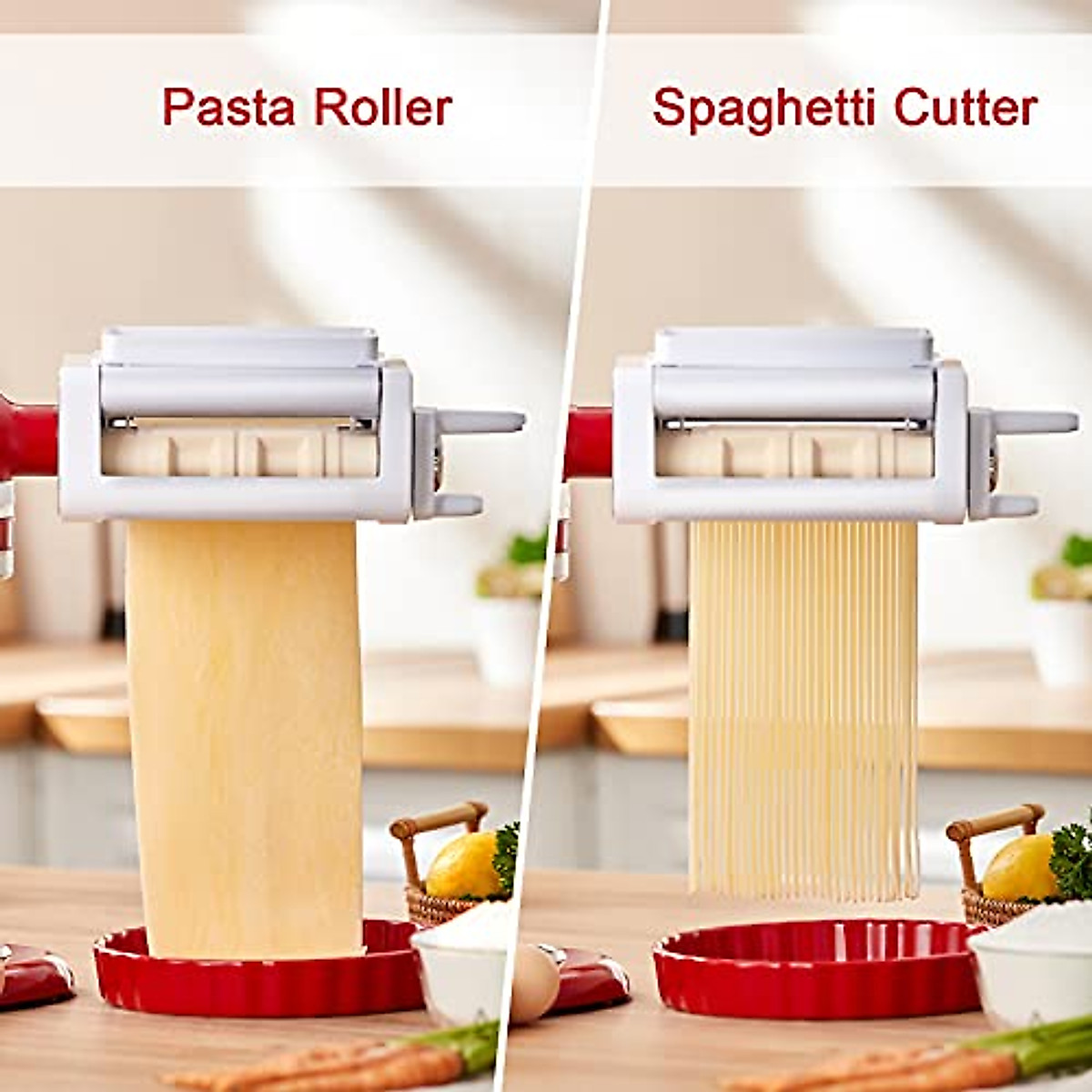 ANTREE 3-IN-1 Pasta Attachment & Ravioli Attachment for KitchenAid Stand Mixers, Pasta Maker Assecories included Pasta Sheet Roller, Spaghetti Cutter and Ravioli Maker Attachment