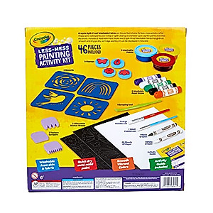 Crayola Less Mess Painting Activity Kit (46pcs), Kids Art Set, Washable Kids Paints, Gifts for Kids, Ages 4+