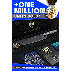 Dalstrong Bull Nose Butcher Knife - 10" - Delta Wolf Series Knife - Ultra-Thin & Zero Friction Blade - HC 9CR18MOV Steel - Black Titanium Nitride Coating - G10 Camo Handle - Leather Sheath