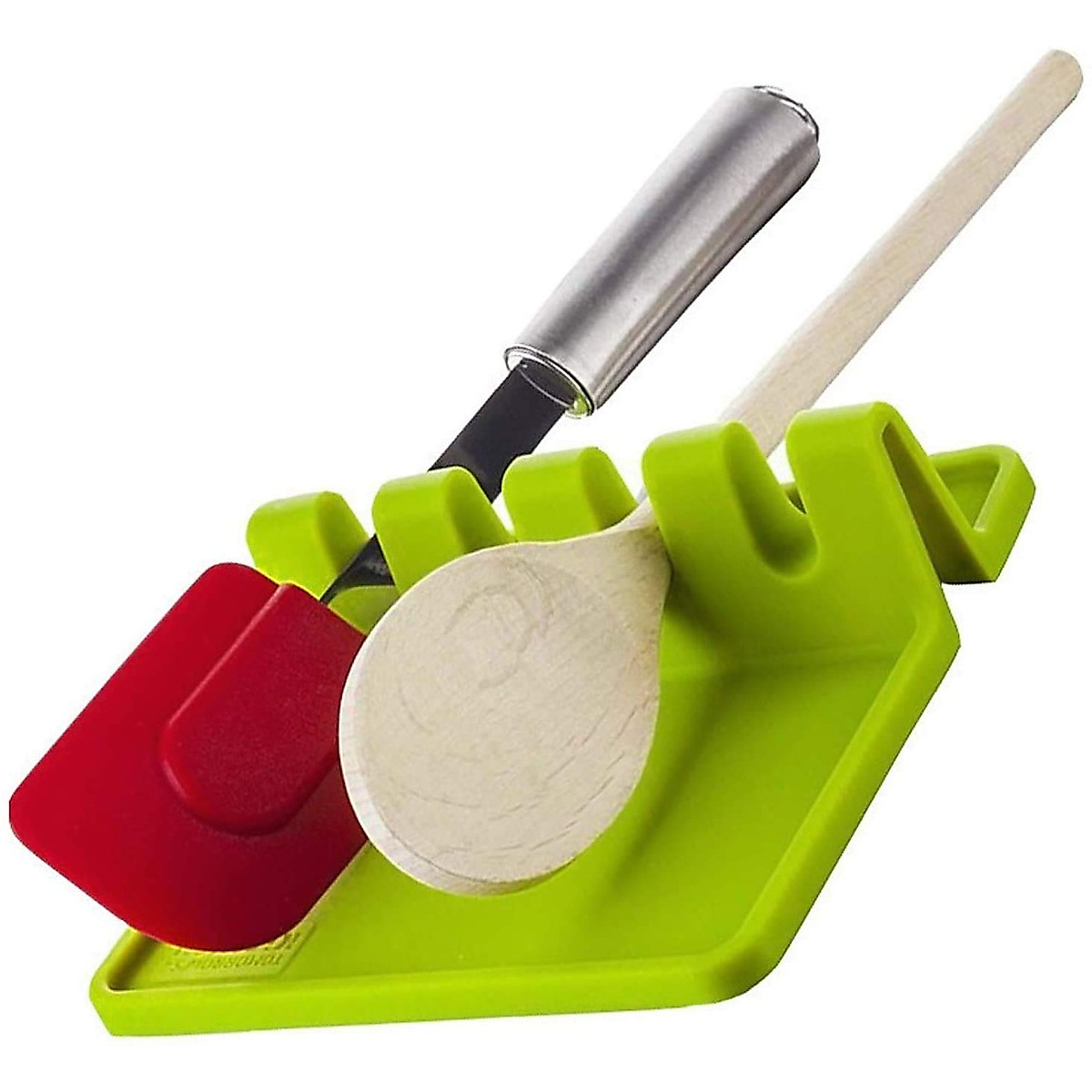 ETSAMOR Spoon Rest 2PCS Silicone Utensil Rest with Drip Pad for Multiple Utensils Silicone Spoon Rest Heat-Resistant BPA-Free Utensil Rest for Stove Top Kitchen Utensil Holder for Spoons Ladles Tongs