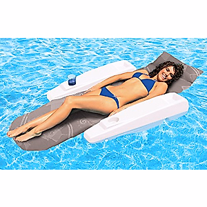 Poolmaster Larson Taupe Adjustable Floating Chaise Lounge