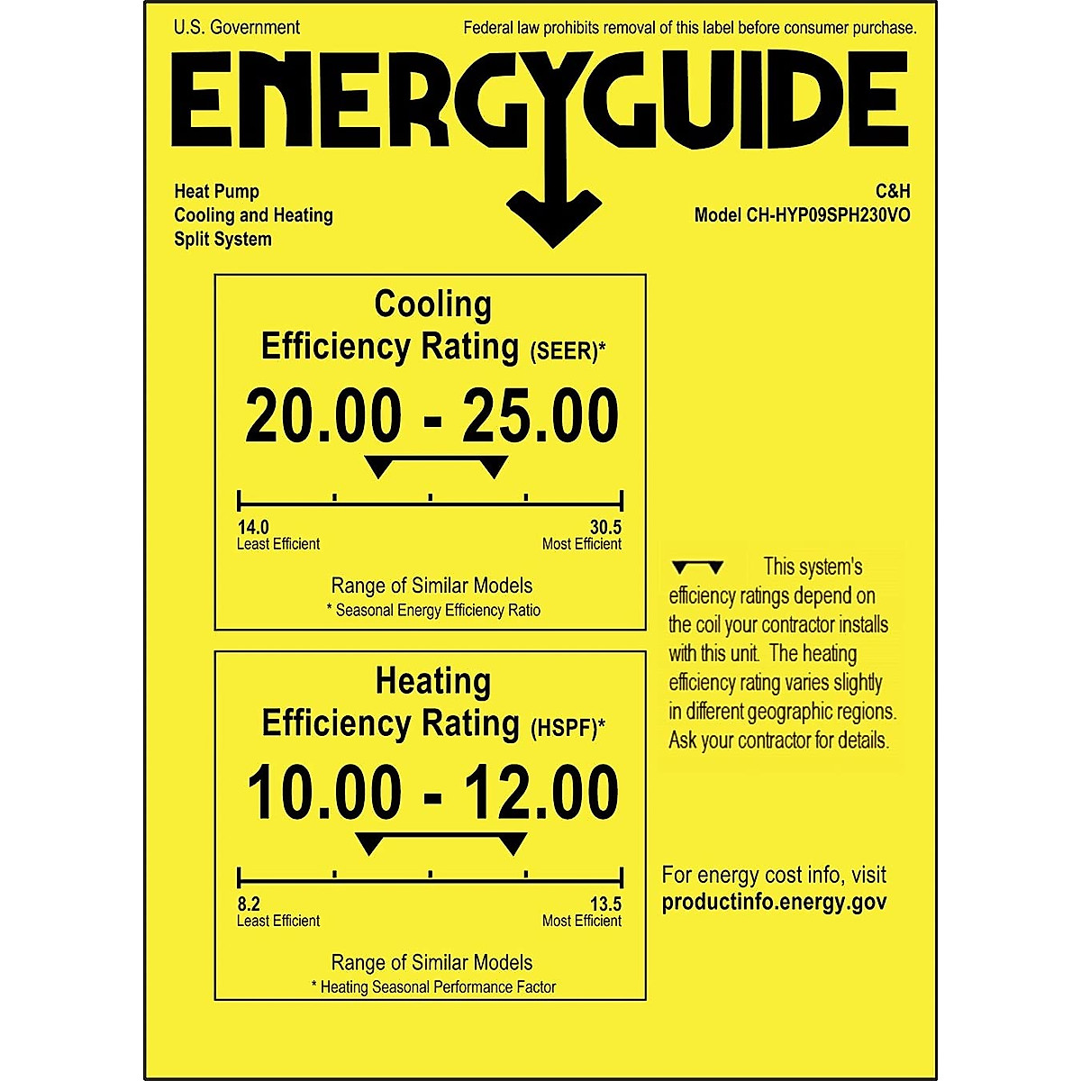 Cooper & Hunter Hyper Heat 9,000 BTU, 25 SEER Ductless Mini-Split Air Conditioners -22F Heat Pump with 16FT Copper Line Set and Communication Wires