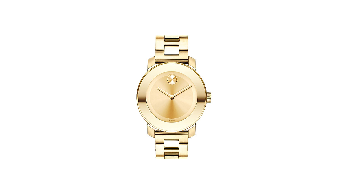 Movado Women's BOLD Gold Watch - Elegant Sunray Dial & Swiss Quartz
