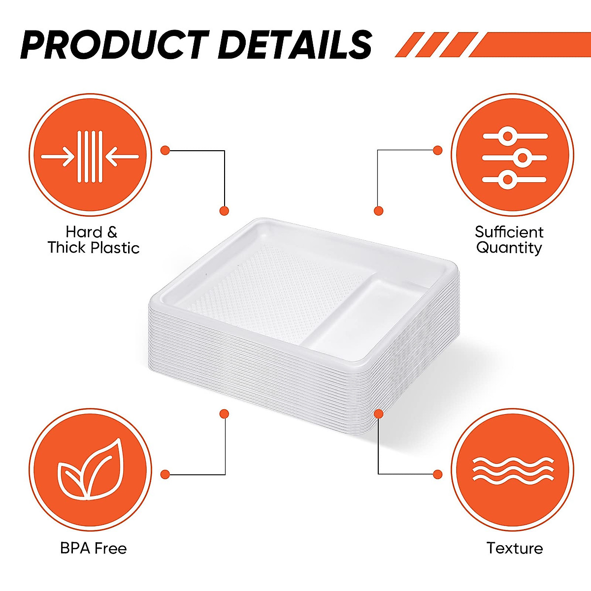 Geelin 40 Pcs Paint Tray Liner Disposable Paint Pans Trays 9 Inch Paint Roller Tray Disposable Paint Tray Heavy Duty Plastic Paint Tray Household Paint Trays Compatible with Most 9 Inch Paint Rollers