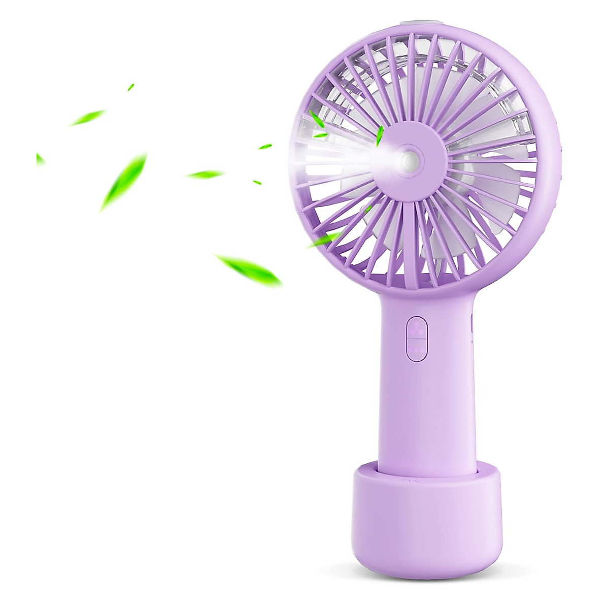 Portable Hand held Misting Fan, Small Personal USB Rechargeable Battery Operated Spray Fan Mister with 20ml Water Tank Mist Lash Fan Quiet 3 Speed Strong Cooling Wind for Travel Office Outdoors purple