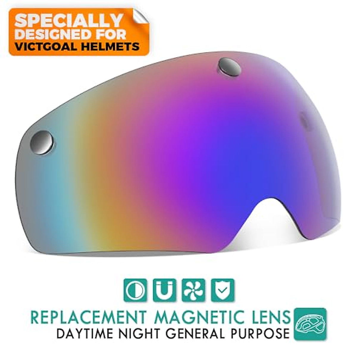 VICTGOAL Detachable Magnetic Bike Helmet Goggles Visor Especially Deisgned for VG110/VG112 Bicycle Helmet (Colorful)