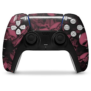 WraptorSkinz Skin Wrap compatible with Sony PS5 DualSense Controller Skulls Confetti Pink (CONTROLLER NOT INCLUDED)