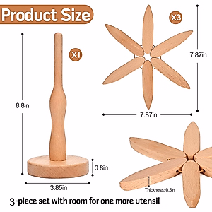 Generic Wooden Tree Trivet Set Coaster, Christmas Trivet,Tree Shape trivets for hot pots and Pans 3 Wooden Trivet + 1 Stand (Walnut Color)