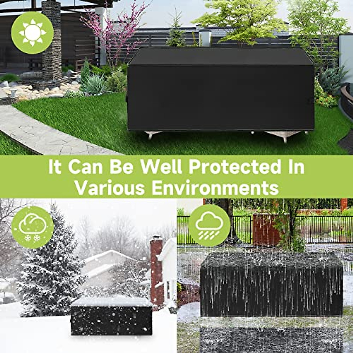 Waterproof Patio Furniture Cover, Durable Heavy Duty Patio Furniture Set Covers Wind Dust Proof Sofa Set Covers for Outdoor Table and Chair