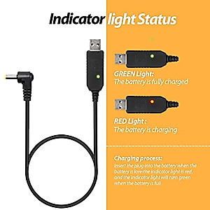 BaoFeng 2 Pack UV-5R BF-F8HP Extended Battery BL-5L 3800 mAh with USB Charging Cable for UV-5R, BF-F8HP, UV-5X3 Radios