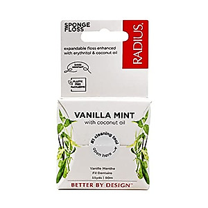 RADIUS Vanilla Mint Dental Floss 55 Yards Vegan & Non-Toxic Oral Care Boost & Designed to Help Fight Plaque - Pack of 2