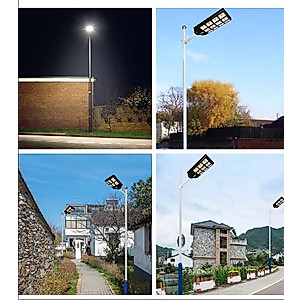 Solar Lights Street Lights Outdoor, Parking Lot Light Commercial Dusk to Dawn Led Street Light Solar Powered with Motion Sensor for Basketball Court, Road, Playground (1200, Volts) (1200, Volts)