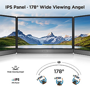 KOORUI Portable Monitor 15.6inch FHD Inch 1080P Gaming Monitor IPS Laptop Monitor with USB C HDMI w/Protective Cover & Dual Speakers, External Monitor for PC Phone Mac Xbox PS4/5 Switch(15B1)