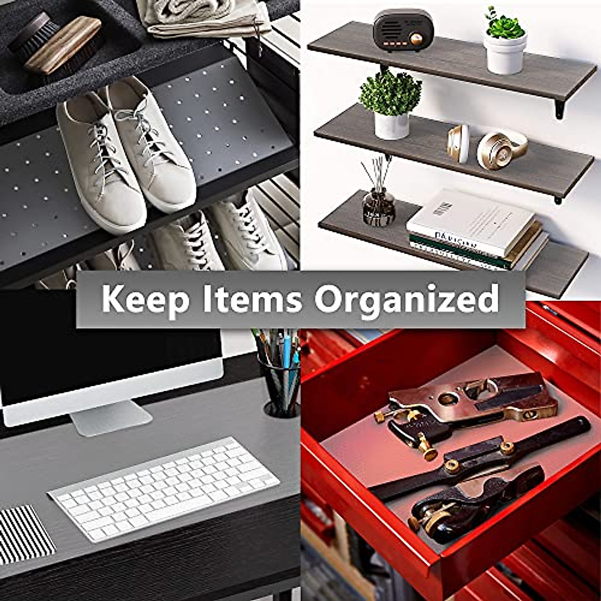 Shelf Liners for Kitchen Cabinets Non-Adhesive Cupboard Closet Drawer Shoe Rack Wire Shelf Liner Refrigerator Liners, Clear, 13.5Inch x 20FT