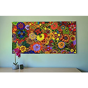 SJPRINTER Giant Coloring Poster for Kids and Adults - Creative Fun for Classrooms, Care Facilities, Schools, Groups and Families (Flowers, 24" x 48)