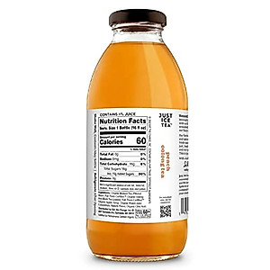 Just Ice Tea Organic Iced Tea, 16 Fl Oz Glass Bottles (Peach Oolong Tea, Pack of 12)