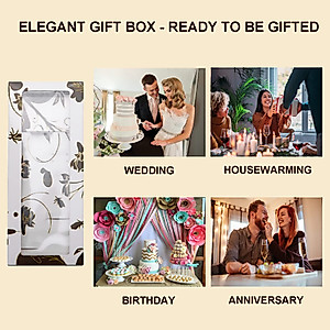 WAFJAMF Cake Knife and Server - Elegant Wedding Cake Knife Set, Stainless Steel Blade and Acrylic Faux Crystal Handle for Wedding Birthdays Anniversary Thanksgiving Christmas