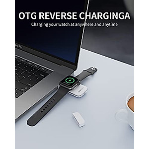 Portable Watch Charger for Apple Watch - ANPULES USB C & USB A iWatch Charger [OTG] for Travel, 2 in 1 Magnetic Wireless Charger for Apple Watch Series Ultra 2/Ultra 9 8 7 SE 6 5 4 3 2 1 (White)
