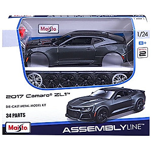 Maisto 1:24 Scale Assembly Line 2017 Chevrolet Camaro ZL1 Die-Cast Vehicle, Black