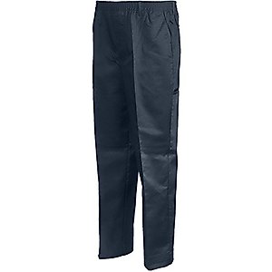 Benefit Wear Mens Full Elastic Waist 5-Pocket Pants with Mock Fly (S, Navy)