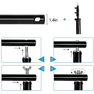 MOUNTDOG Photo Studio Backdrop Support System, 10FT Adjustable Photography Background Stand Kit with Backdrop Clamps, 2 Sandbags, and Carrying Bag for Portrait & Studio Photography