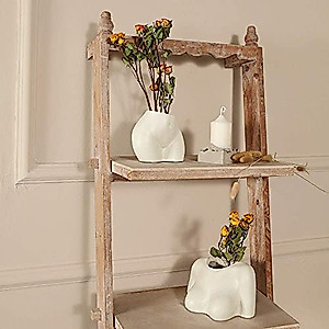 FROZZUR Mini Lower Body Pot, Female Body Shaped Small Flower Planter with Drainage Holes, Resin Plant Pot, Cute Christmas Sculpture Decor, Modern Boho Chic Butt Planter for Indoor or Outdoor Plants