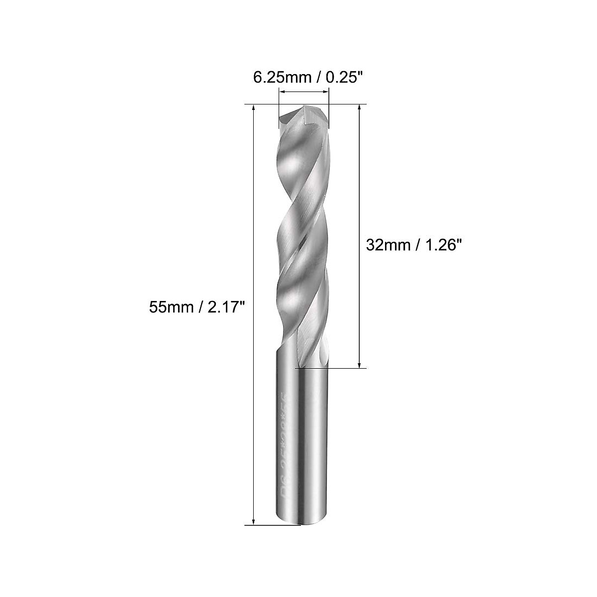 uxcell 6.25mm Solid Carbide Drill Bits Straight Shank for Stainless Steel Alloy Hard Steel, Hardened to 50 HRC