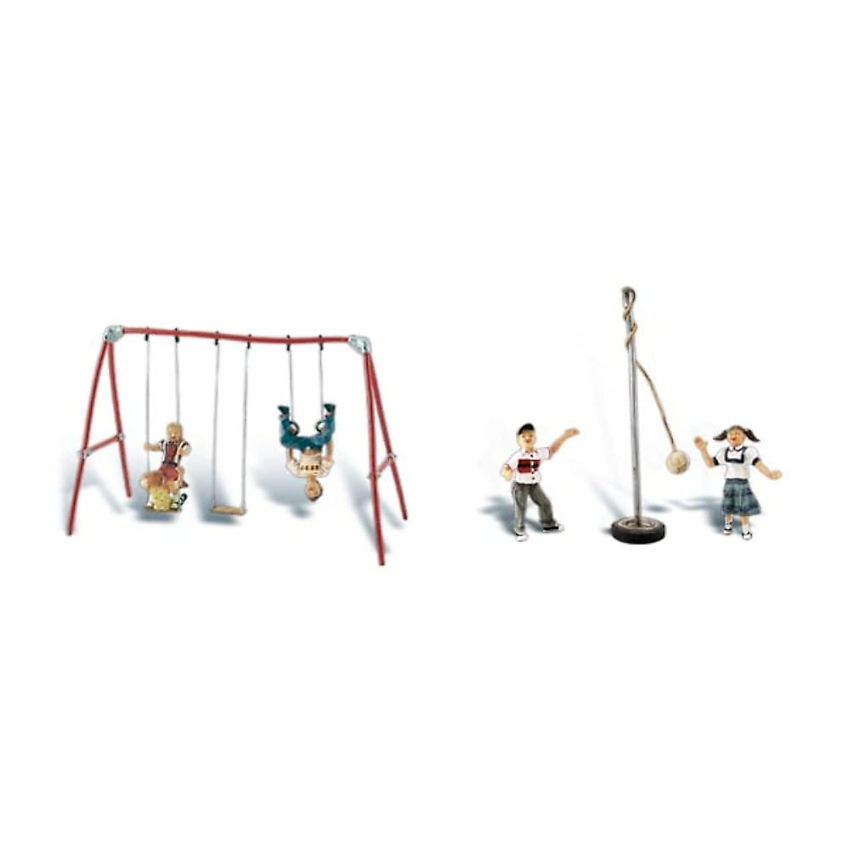 Woodland Scenics Playground Fun (Swing Set, Tetherball & 5 Figures)