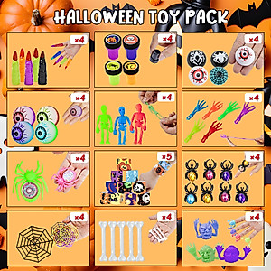 600Pcs Halloween Party Favors for Kids, Bulk Fidget Toys for Party Supplies, Halloween Treats Non Candy School Classroom Carnival Prizes, Treasure Box Toy Chest