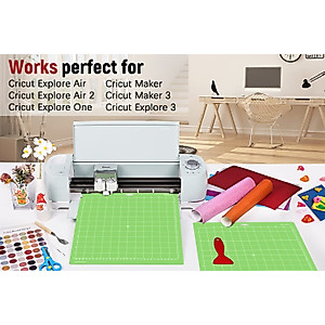 Colemoly 12x12 Cutting Mat 9 Pack Standard for Cricut Maker/Maker 3/Explore 3/Air 2/Air/One Cut Cards 2 Pack Scraper Green Grip Sticky Cricket Replacement Accessories Pad for Supplies,Quilting