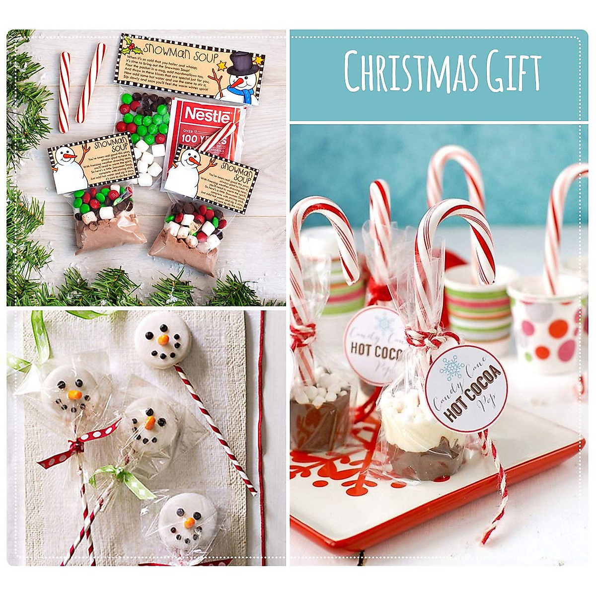 200Pcs Candy Treat Bags 4" x 6" Clear Cellophane Bag Thickening Plastic Party Favor Bags for Birthday Wedding Cookie Gift Lollipop Sticks Chocolate