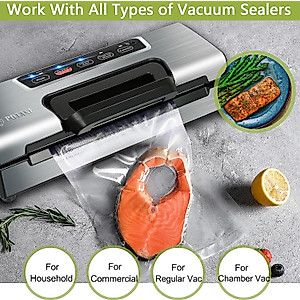 8 Pack 8"x20'(8Rolls) Thickened Vacuum Sealer Bags For Food, Textures on Both Sides, Smell-Proof, Heavy Duty for POTANE, Food Saver, Weston, Sous Vide