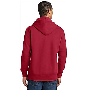 SPORT-TEK Men's Lace Up Pullover Hooded Sweatshirt M Deep Red