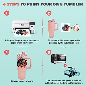 FECBK 40 oz Sublimation Tumbler with Handle 2 Pack Sublimation Tumblers Blanks with Straw and Lid Stainless Steel Insulated Travel Mug Cups for Keep Hot/Cold Hours, DIY Gift(Macaron-Pink)