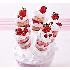 Jucoan 30 Pack Cake Pop Shooter, Round Plastic Jelly Ice Cream Push-up Containers with Lids Base and Stick for Dessert, Confetti Push Pop Shooters for Wedding