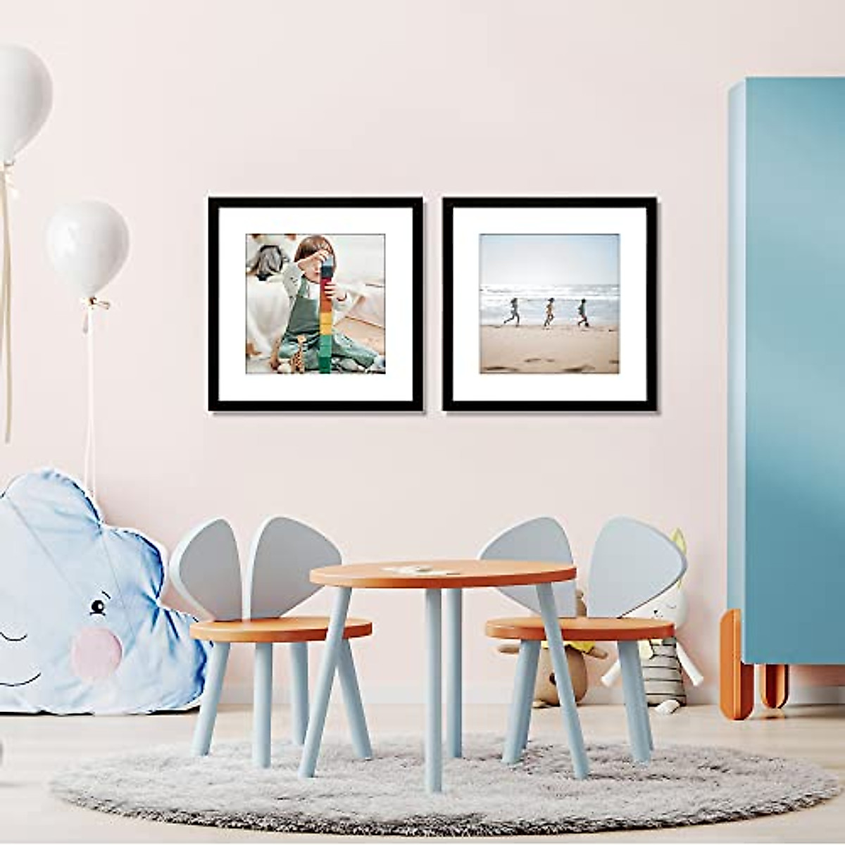 THREELOVE 20x20 Frame Black, Display Picture 16x16 with mat or 20x20 without mat, Photo Poster Picture Frame Wall Mounting Home Decor, 3 PCS