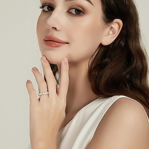 SHINYSO Wedding Band for Women Infinity Heart-Shaped Cubic Zirconia Ring Engagement Stacking Promise Rings for Her Silver Size 6