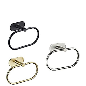 VEMMIO Towel Ring Useful Toilet Clothes Holder Wall Mount Storage Racks Towel Ring Hand Towel Holder Washcloth Hanger Ring Racks (Color : Gold)