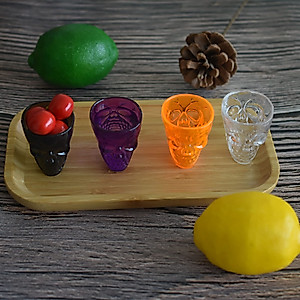 X-SHIYUN Halloween Skull Party Favor Shot Glasses 1.86 oz/ 55 ml Unbreakable Skull Shot Cups Plastic Halloween Cups for Spirits Vodka Halloween Party Decoration Supplies（16PCS）