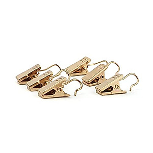 Suneration 36PCS Small Curtain Clips Heavy-Duty Hooks for Hanging Clamp Hangers for Shower Home Decoration, Photos, Art Craft Display and Outdoor Activities Supplies - Gold