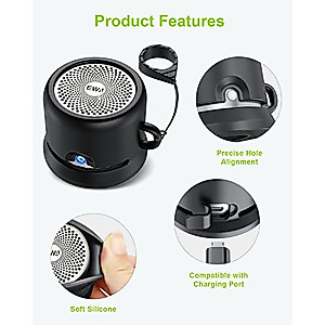 EWA Magnetic Silicone Case A106 Pro Portable Bluetooth Speaker for Shower, Room, Bike, Car (Black)