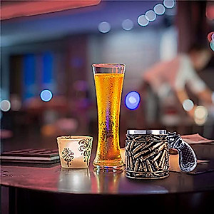 XuanAn Cool Revolver Pistol Handle Bullet Cup Beer Coffee Gun Shape Handle Mug with Ammo Bullet Round Shells Christmas Halloween Gifts, M (PJ893L)