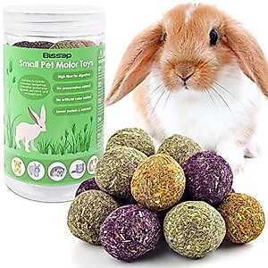 Bissap Bunny Chew Toys 15PCS, 100% Natural Flowers Flavored Timothy Hay Balls Rabbit Chew Treats for Hamster Guinea Pigs Rats Chinchillas Gerbils and Other Small Animals Teeth Care