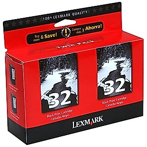 Lexmark #32 Black Print Cartridge Twin Pack 18C0533