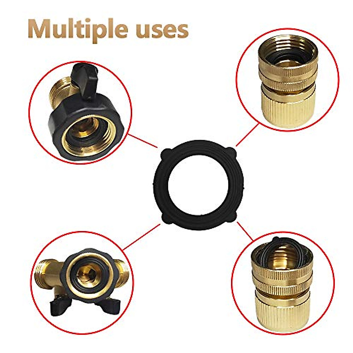 HQMPC Hose Seals Garden Hose Gasket Seal Hose Connector Gaskets O Ring 30Pcs for Leak Proof