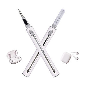 Cleaner Kit for Airpods Pro 1 2 3 Multi-Function Cleaning Pen, 3 in 1 Multifunctional Cleaning Pen for Wireless Earphone, Bluetooth Headphone, Earphone Case, Keyboard, Camera (White)