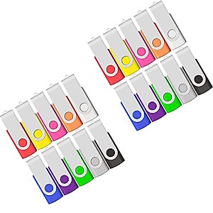 Bundle 4GB 10 Pack + 2GB 10 Pack Flash Drives, 20 Units in Total Gig Stick Jump Drives Bundle
