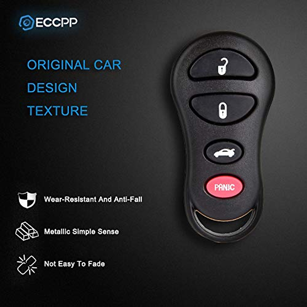 ECCPP for Jeep Liberty Keyless Entry Remote Key Fob for Jeep for Dodge Series GQ43VT17T (Pack of 2)