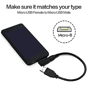 Inovat 1 Pair Right Left Angle Micro USB Male 90 Degree USB Male to Micro Female Plug Adapters