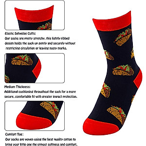 sockfun Funny Socks For Boys 7-9 Years Old, Pizza Box Socks Taco Pineapple Avocado Socks Kids, 4 Pack